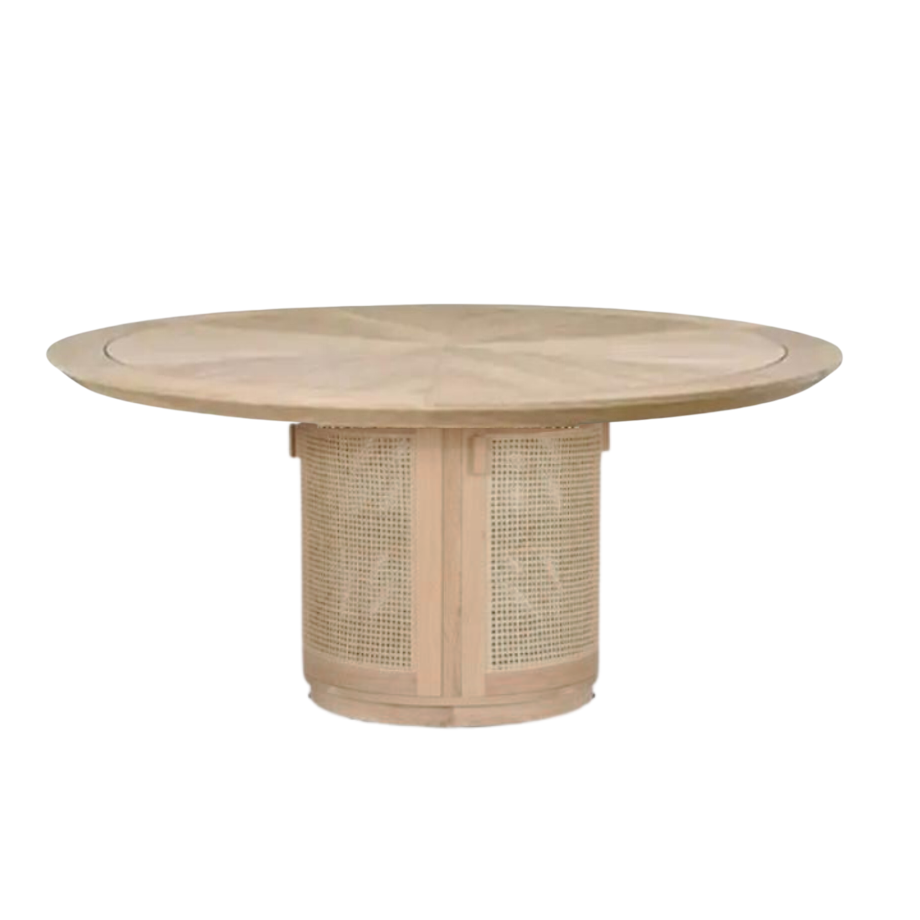 Évora Wood & Rattan Round Dining Table with Storage – My Home Design